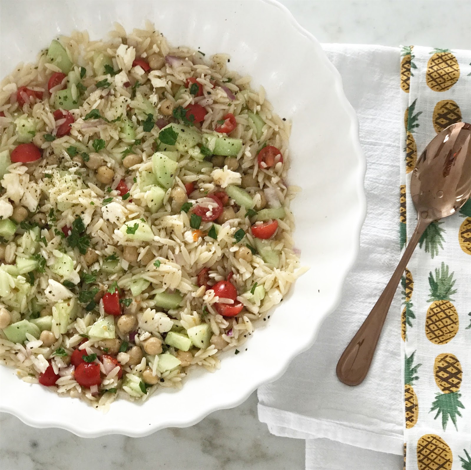 Summer Orzo Pasta Salad Favorite White Tee Hanging With The Hewitts